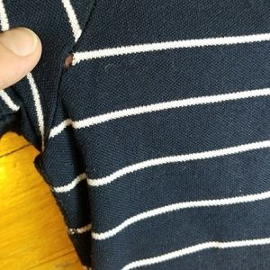 H&M | Tops | Hm Striped Navy Blue Polo Shirt | Poshmark